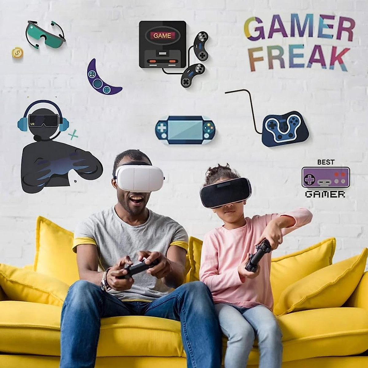 DEKOSH Gaming Room Decor Full Set for Boys | Gamer Wall Art Bundle with 35 Gaming Decorative Stickers for Boys Bedroom Decor