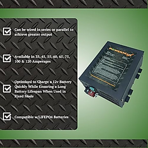 PowerMax PM3-55 RV Power Converter | High-Performance 110 Volt to 12 Volt DC Power Supply Charger w/ 55 Amp Capacity | Ideal for Efficient & Reliable Power Management in Recreational Vehicles