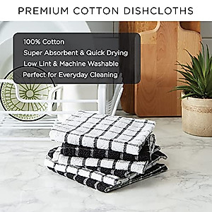 DII Basic Terry Collection Solid Windowpane Dishcloth Set, 12x12, Wine, 6 Piece