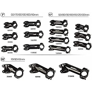 ZECHAO 7/17 Degree Bike Stems,31.8mm Ultra-Light Aluminum Alloy Bike Stem Bike Power Parts Mountain Road Bike Bike Stem (Color : 7 Degree, Size : 130mm)