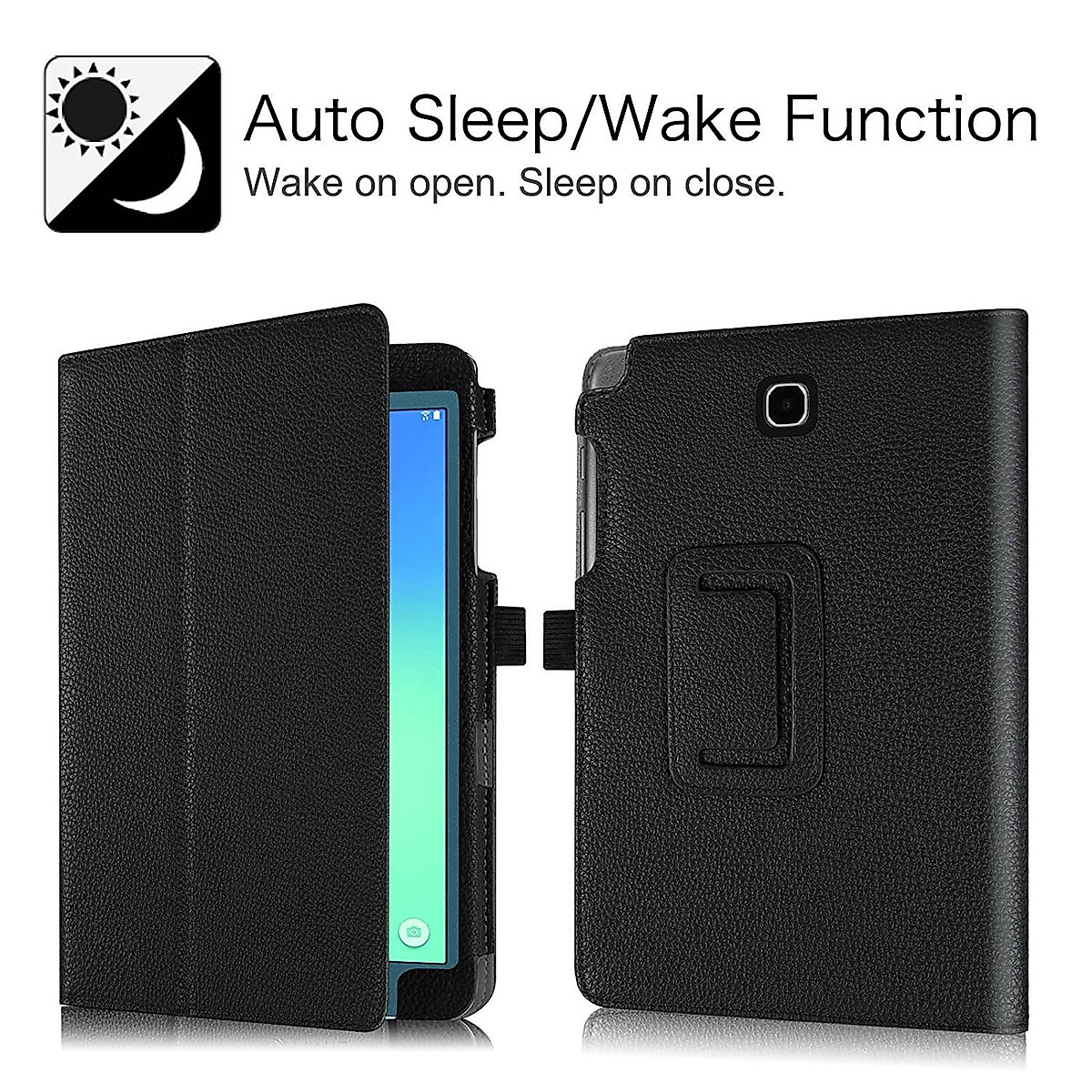 Fintie Folio Case for Samsung Galaxy Tab A 8.0 (Previous Model 2015), Slim Fit Premium Vegan Leather Cover Compatible Galaxy Tab A 8.0 SM-T350/P350 2015 (NOT Fit 2017/2018 Version), Black
