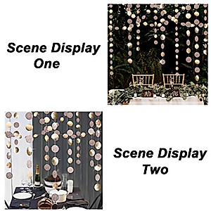 5 Pack Circle Dots Garland Champagne Gold Party Decorations Paper Garland Party Streamers Bunting Backdrop Hanging Decor Banner,Party Decor Banner Totally 65 Ft