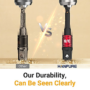 Impact Grade Socket Adapter Set - 2 Pack Extension Drill Bit Socket Wrench Adapter for Impact Driver with Holder 1/4" 3/8" 1/2" Drive Hex Shank Stocking Stuffers Gadgets Power Hand Tools Gifts for Men