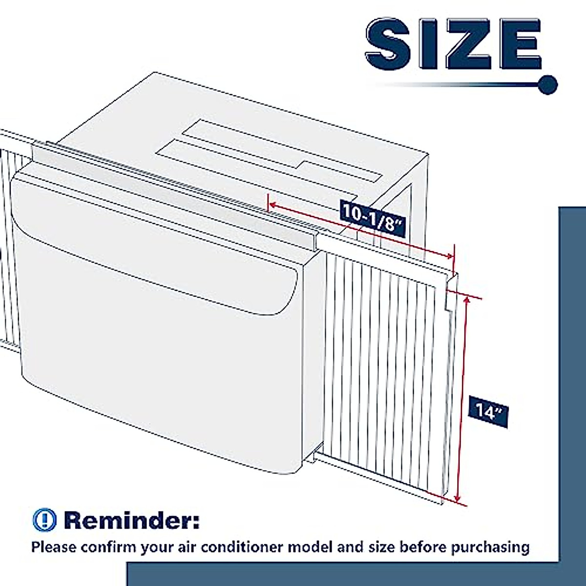 Pearwow Window Air Conditioner Side Panel with Frame,AC Insulation Side Panels Curtain Kit,Fits for Most 10000BTU Window AC Units