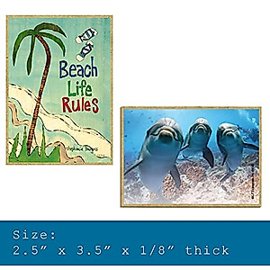 SJT ENTERPRISES, INC. I Get by with a Little Help from My Friends - The Beatles - Wood Fridge Kitchen Magnet - Made in USA - Measures 2.5" x 3.5" (SJT00148)