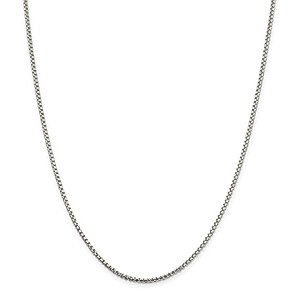 IceCarats 925 Sterling Silver 2mm Round Box Link Chain Necklace 20 inch