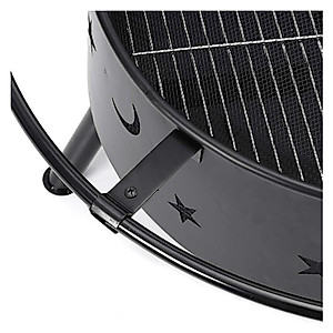 LIUXUEFE Fire Pit, Large 32-inch Steel Brazier, Modern Cast Iron Fire Pits, Garden Outdoor Garden Terrace Camping