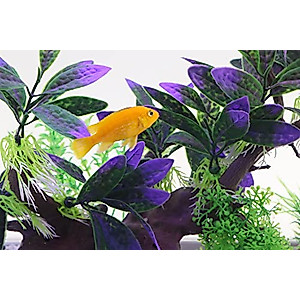AQUA KT Aquarium Landscape Simulation Artificial Plant Purple, Plastic Plant for Fish Tank Decoration, Aquatic Water Plant, Fish Bowl Ornament