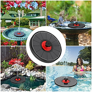 GAIZERL Solar Fountain with Red Flower - Attract Birds - 2024 Upgrade 3.5W Solar Bird Bath Fountains, Solar Powered Water Feature Fountain Pump with 7 Nozzles for Hummingbirds, Garden, Pool, and Pond