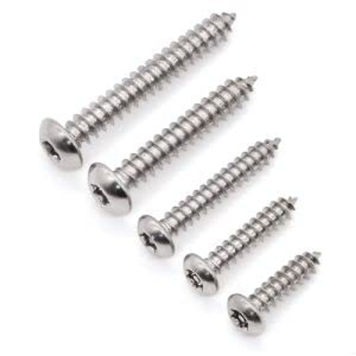 Glvaner M5 x 30mm (50 pcs) Button Head Torx Security Sheet Metal Screws, 304 Stainless Steel 18-8 Tamper Resistant Self Tapping Screws, Anti-Theft Tamper Proof Wood Screws with Bit T25