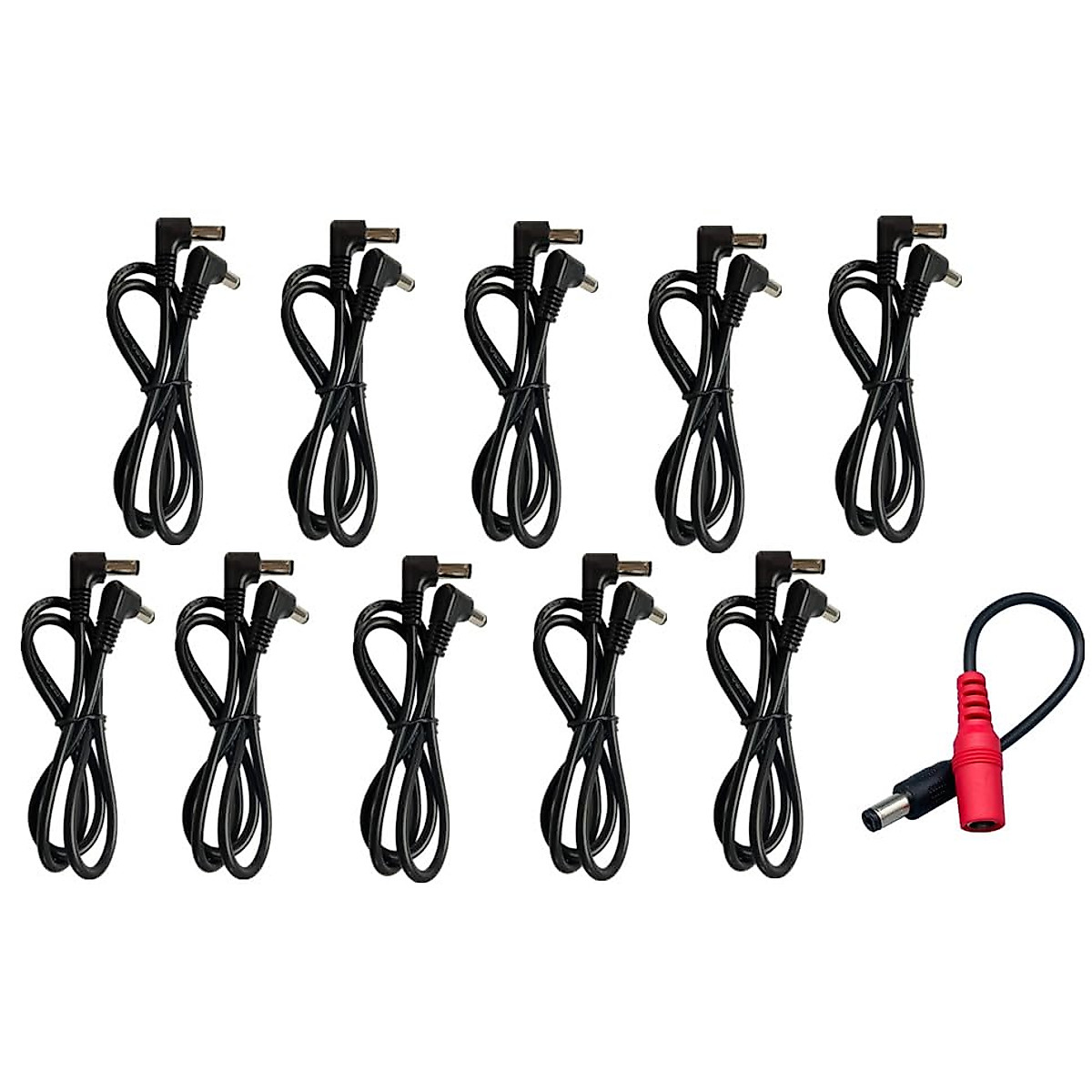 SOLUTEK Guitar Pedal Power Cable for Pedal Board Center Standard Negative Polarity (Right Angles and a Reversed, 24")