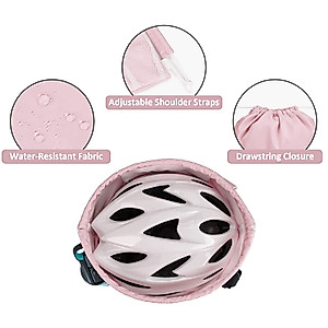 WANDF Drawstring Backpack with Shoulder Pad Sports Gym Backpack with Mesh Pocket String Bag for Women Men(Pink)