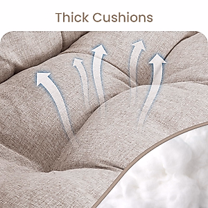 LUMIINOFAMI Outdoor Glider Egg Chair, Oversized 2 Person Egg Rocking Chair with Thick Cushions, Wicker Egg Chair Rattan Porch Furniture Loveseat Lounge Chair for Bedroom Sunroom Backyard(Brown)