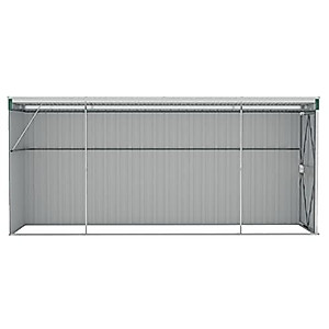 Aisifx Wall-Mounted Garden Shed Green 46.5"x150.4"x70.1" Galvanized Steel