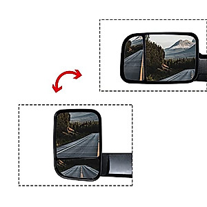 AERDM New Pair Towing Mirrors Black Housing Compatible with View Mirrors 94-01 Dodge Ram 1500, 94-02 Ram 2500 3500 Truck Manual Adjusted Side Set Left+Right