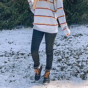 ALEADER Winter Boots for Women, Waterproof Snow Boots Shoes Black 8.5 B(M) US