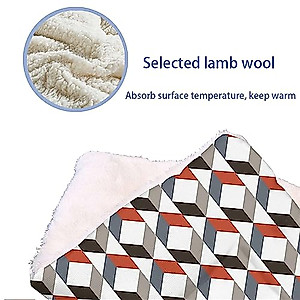 Charcoal Grey White Soft Warm Pet Throw Blanket for Pet Geometric Triangles Squares for Pets Beds Pets Blankets and Kennel Red Black 14" x 18"