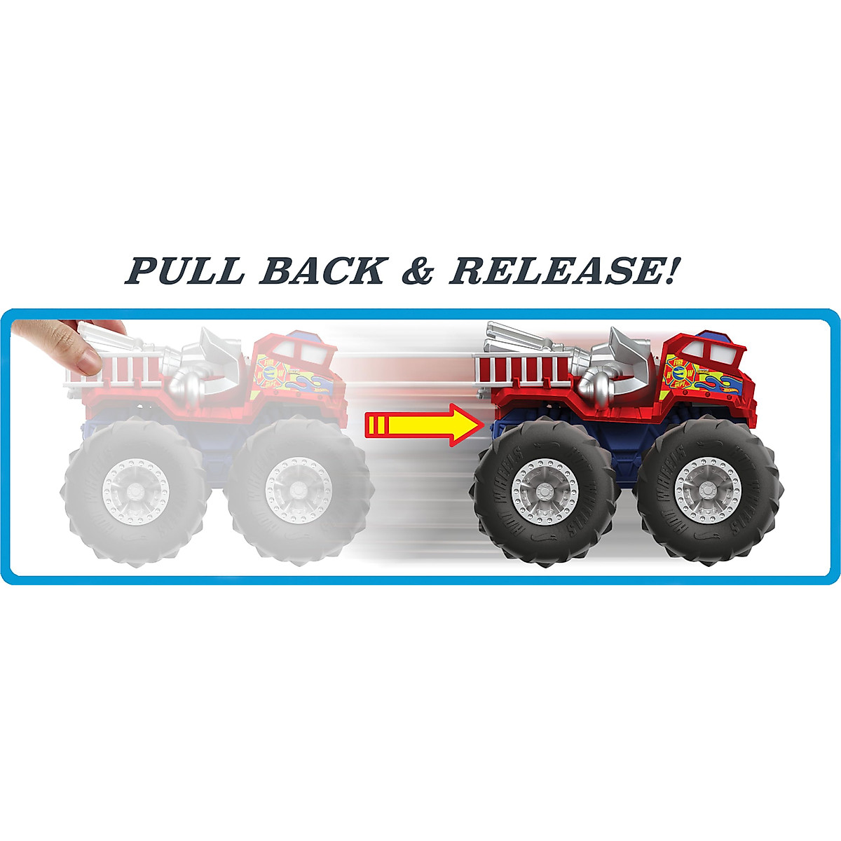 Hot Wheels Monster Trucks Twisted Tredz Vehicles, Creature-Themed 1:43 Scale Toy Truck with Pull-Back Motor & Giant Wheels, Gift for Kids Ages 3 Years Old & Up