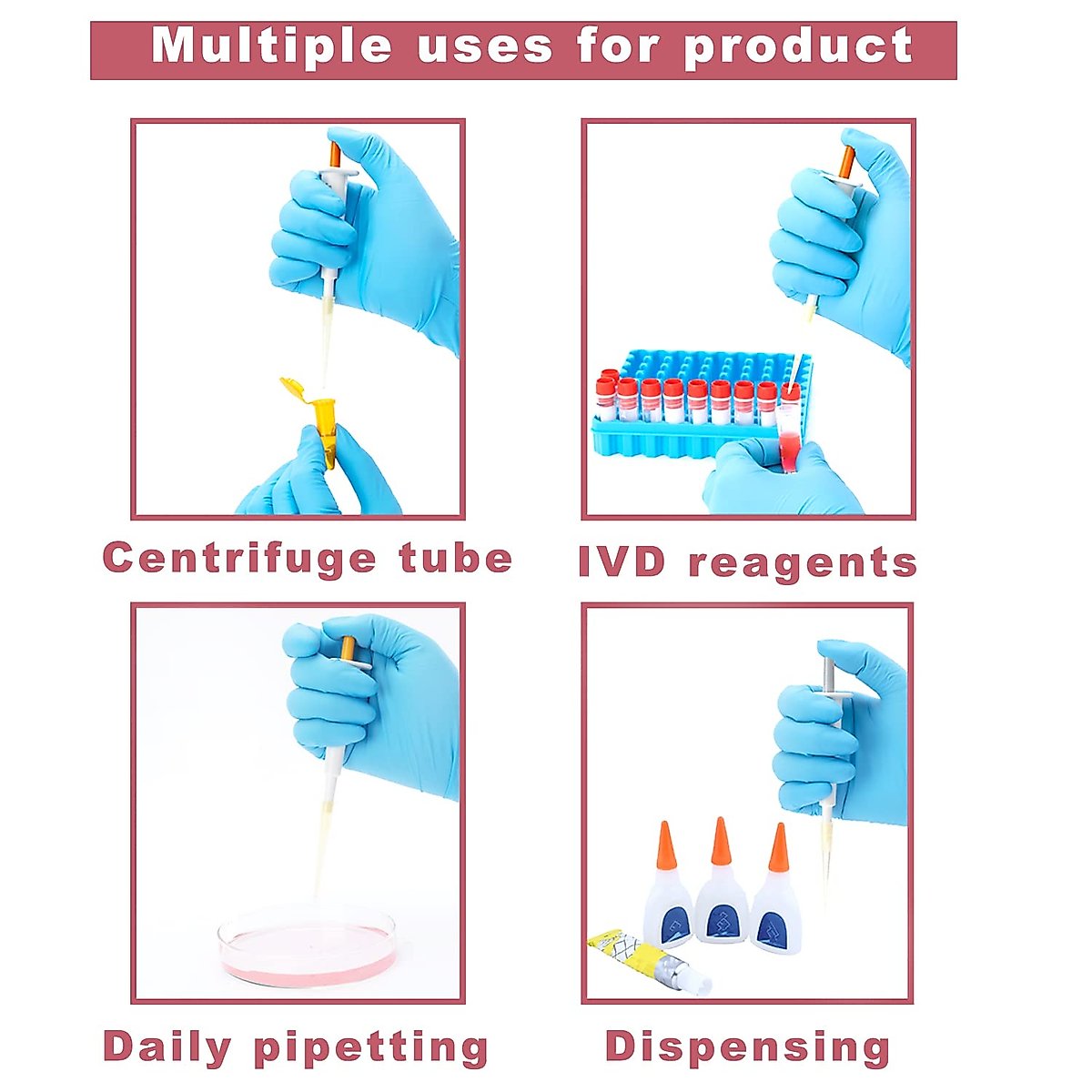 ONiLAB Mini Fixed Volume Pipette Manual Single Channel Pipettor, Laboratory Micro Pipette ，Micropipette Volume 100μl Blue