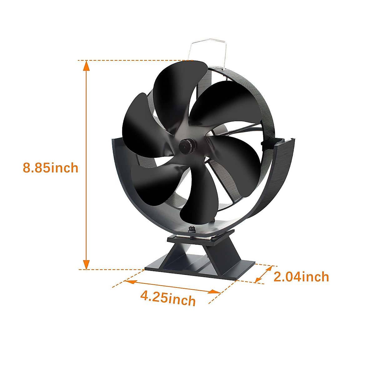 Wood Stove Fan, Fireplace Fan with 180° Up and Down Rotation, 6 Blades Stove Fans, Silent Motors, Push Horizontal Air Flow, Heat Powered Wood Stove Fan for Wood Burning Stove/Gas/Pellet/Log