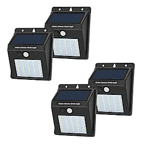 JHBOX Solar Powered Motion Lights 30 LED, Solar Outdoor Lights Motion Sensor Waterproof Luces Solares para Exteriores, Solar Sconce Lights Outdoor for Home Safety Christmas Gifts (1 Pack)
