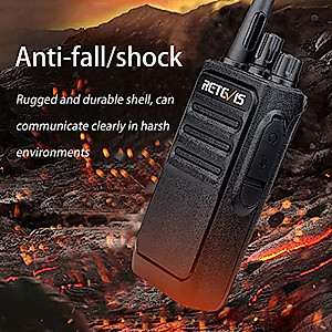 Retevis RT17 Walkie Talkies Long Range, Durable Two Way Radio Rechargeable with USB Charger Base, Portable 2 Way Radios with Earpieces Mic, for Adults School Security Warehouse Construction(6 Pack)