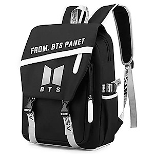 Korean Laptop Backpacks Daypack Black Casual Bags Outdoor Hiking Travel Bag for Women…