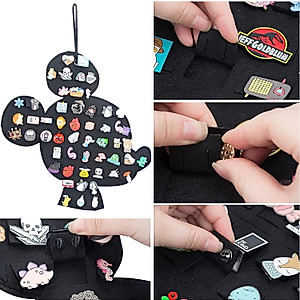 JOYMOMO Hanging Brooch Pin Organizer Enamel Pin Display Cute Cartoon Shape Brooch Pin Display Storage Holder for Brooch Pin(Without Accessories) (black-mouse)
