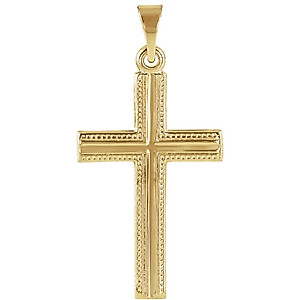 DIAMOND JEWELRY NY 14K Yellow Gold 15X9.5mm Cross Pendant