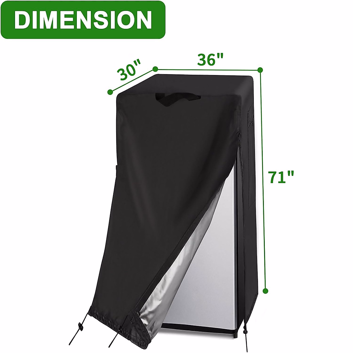 Guisong Refrigerator Cover, Waterproof&Dustproof Cover for Protecting Upright Freezers/Beverage Refrigerator-Suitable for Cold Rooms(36"W x 30"D x 71"H)