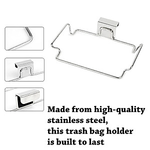 55 TRENDS Trash Bag Holder Stainless Steel Kitchen Cabinets Doors Large Sink Bag Kitchen Garbage Waste Holder Stand 1Pcs