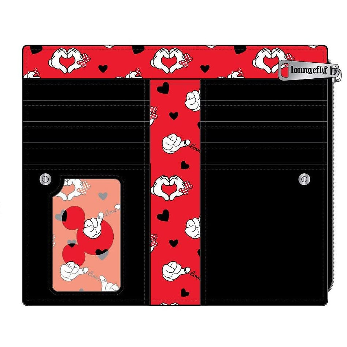 Loungefly Disney Mickey and Minnie Valentines Flap Wallet Mickey And Minnie Mouse One Size