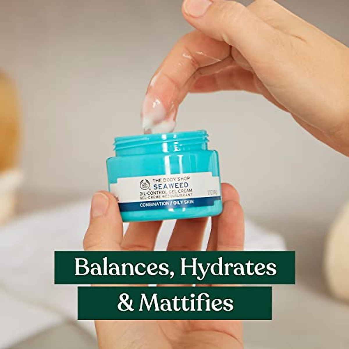 The Body Shop Seaweed Oil-Control Gel Cream – For Combination & Oily Skin – Hydrates, Balances & Mattifies – Vegan – 1.7 oz