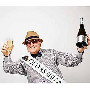 JPACO Old AS SHlT Sash – Birthday & Retirement Sash For Men and Women & Large Safety Pin. Great for Retired Work Party, Events, Party Supplies, Novelty Gifts, Favors, & Decorations