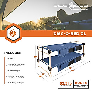 Disc-O-Bed Extra Large, with 2 Side Organizers, Navy