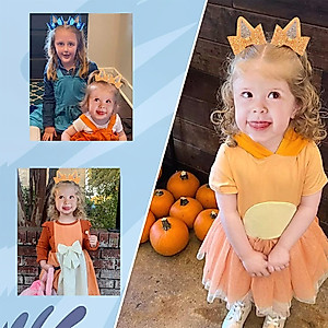 Bicllcsdd Dog Birthday Party Supplies，Blue Party Decorations Ears Hair Bow Clips for Kid, Boys and Girls Halloween Costume Accessories Animal Cosplay (4 PCS)