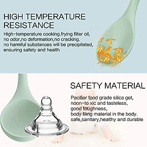 AHASON'S Silicone Cooking Utensils Set, 12 pcs Non-Stick Silicone Cooking Utensils Spatula Set with Holder, Wooden Handle Heat Resistant Silicone Kitchen Gadgets Utensil Set (MINT GREEN)