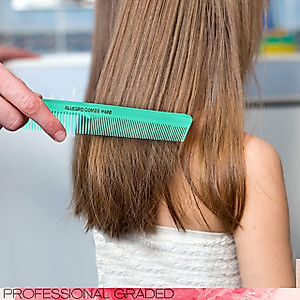 Allegro Combs 420 Hair combs Barber Comb Set Hair Cutting Pocket Styling Combs for Hair Stylist Wide And Fine Set 12 pk. (Fresh Mint)