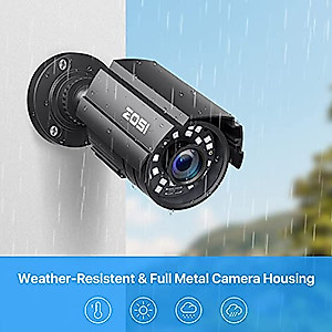 ZOSI 2.0MP 1080P HD 1920TVL Security Camera Hybrid 4-in-1 TVI/CVI/AHD/960H CVBS CCTV Camera Outdoor Indoor,80ft IR Night Vision,Weatherproof Bullet Camera For analog Surveillance DVR(Black)