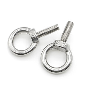 2 Pack M10 Stainless Steel Eye Bolt, Shoulder Eyebolts Screws with Washer and Nuts (30mm)