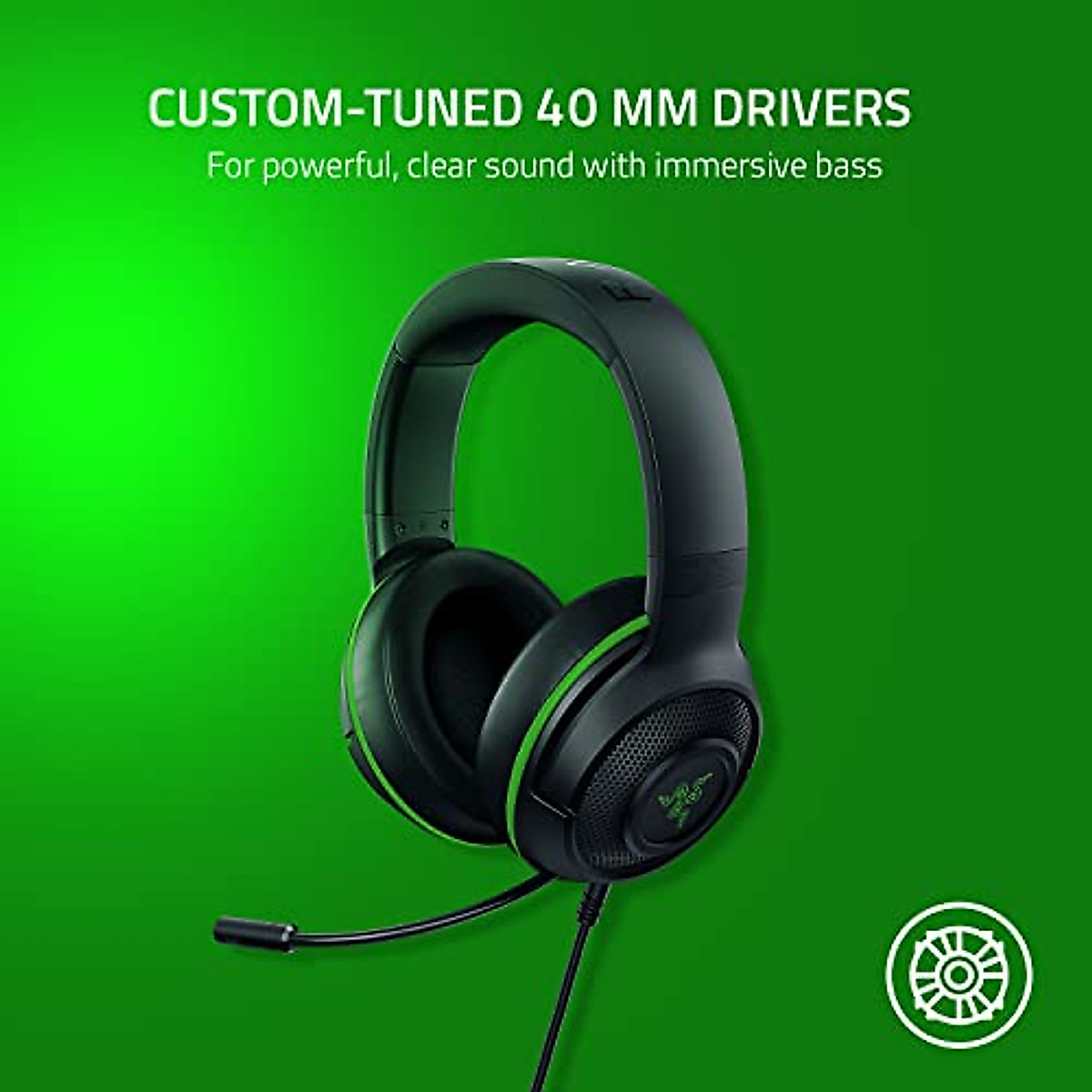 Razer Kraken X Ultralight Gaming Headset: 7.1 Surround Sound - Lightweight Aluminum Frame - Bendable Cardioid Microphone - for PC, PS4, PS5, Switch, Xbox One, Xbox Series X|S, Mobile - Green