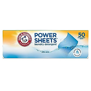 Arm & Hammer Power Sheets Laundry Detergent, Fresh Linen 50ct, up to 100 Small Loads (Packaging may vary)