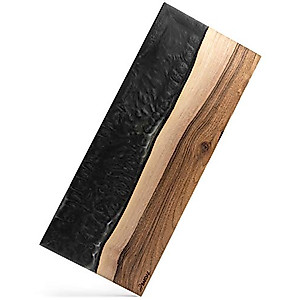 BARDAK Large Luxury Wooden Cheese Board, Charcuterie Platter & Serving Tray, Handmade Wine & Cheese Board Gift, Housewarming Gifts for Couples, Unique Wood Epoxy River Board