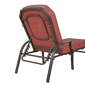 Kozyard Maya Outdoor Chaise Lounge Weather & Rust Resistant Steel Chair with Polyester Fabric Cushion for Pool, Patio, Deck or Yard (Terracotta)