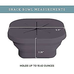 Austin Baby Co Silicone Collapsible Snack Bowl – Reusable Snack Container with Two Specialized Lids – BPA free, Dishwasher Safe and Leakproof for Toddlers & Babies