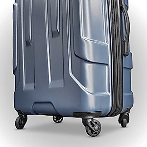 Samsonite Centric Hardside Expandable Luggage with Spinner Wheels, Blue Slate, Checked-Medium 24-Inch
