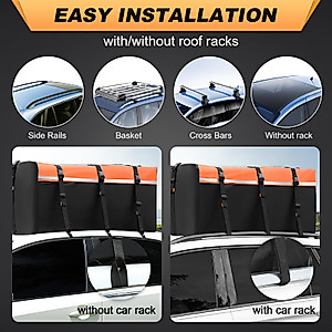 Sailnovo Rooftop Cargo Carrier 20 Cubic PVC Car Roof Cargo Carrier Waterproof Soft-Shell Includes Anti-Slip Mat, 6 Door Hooks, Car Top Carrier for Top of Vehicle with/Without Roof Rack Cross Bar