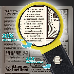 Lnchett Magnifying Glass, 75mm Non-Scratch Quality Glass Lens, Thickened Rubbery Frame, 4.5oz Lightweight, Perfect for Seniors & Kids