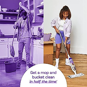 Swiffer PowerMop Wood QuickDry Wood Floor Cleaning Solution with Lemon Scent, 25.3 fl oz, 2 pack