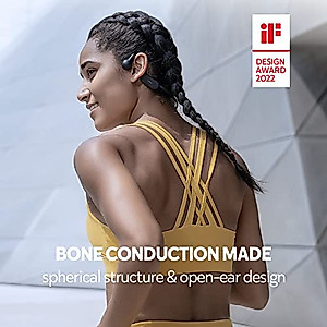 iqua Bone Conduction Earbuds, Open Ear Headphones Sports Bluetooth Earbuds, Bluetooth Headphones with Built-in Mic 2 in 1 Headset,IP56 Waterproof Headphones for Workouts Running Bicycling Hiking